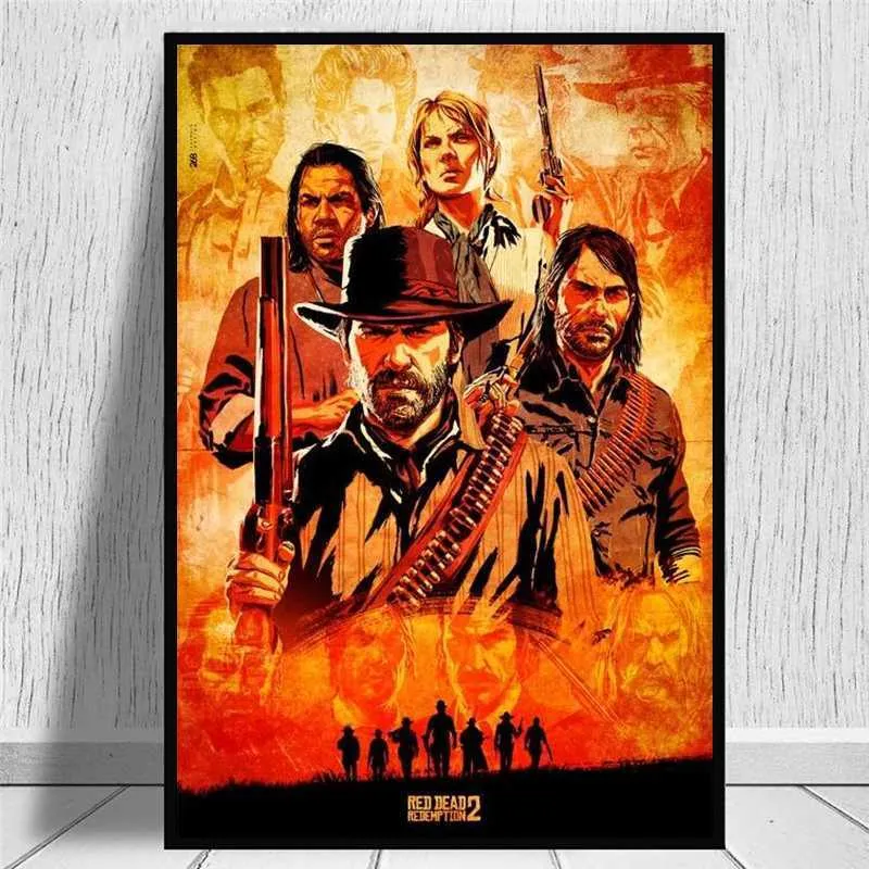 Red Dead Redemption 2 Canvas Hypebeast Wall Art Decorative Print For ...
