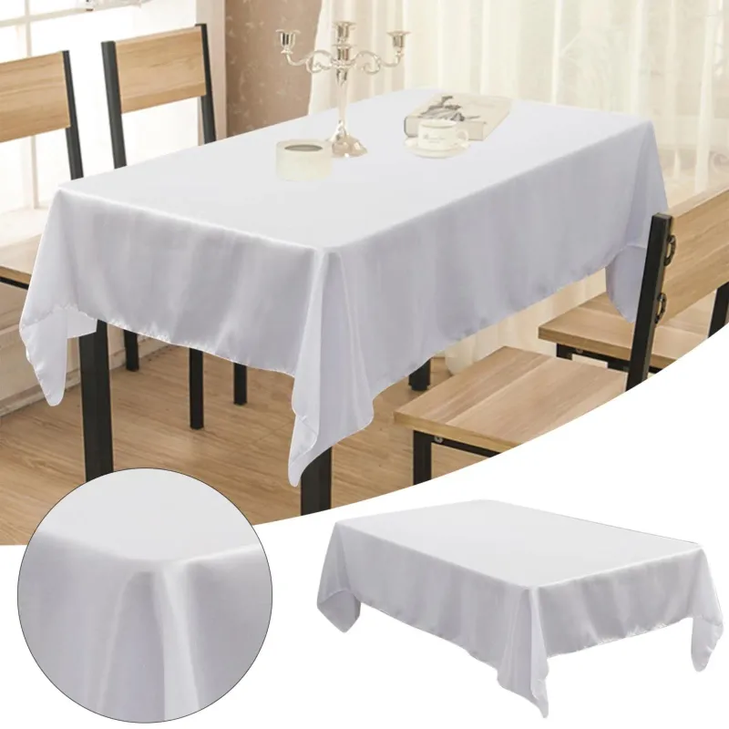 Solid Color Satin 60x84 Tablecloth With Skirting Function For Banquets ...