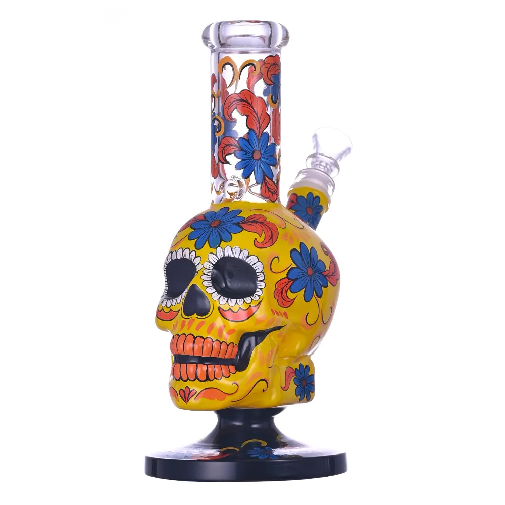 Floral Bongs, Handcrafted Glass Beaker Bong With A Unique Skeleton ...