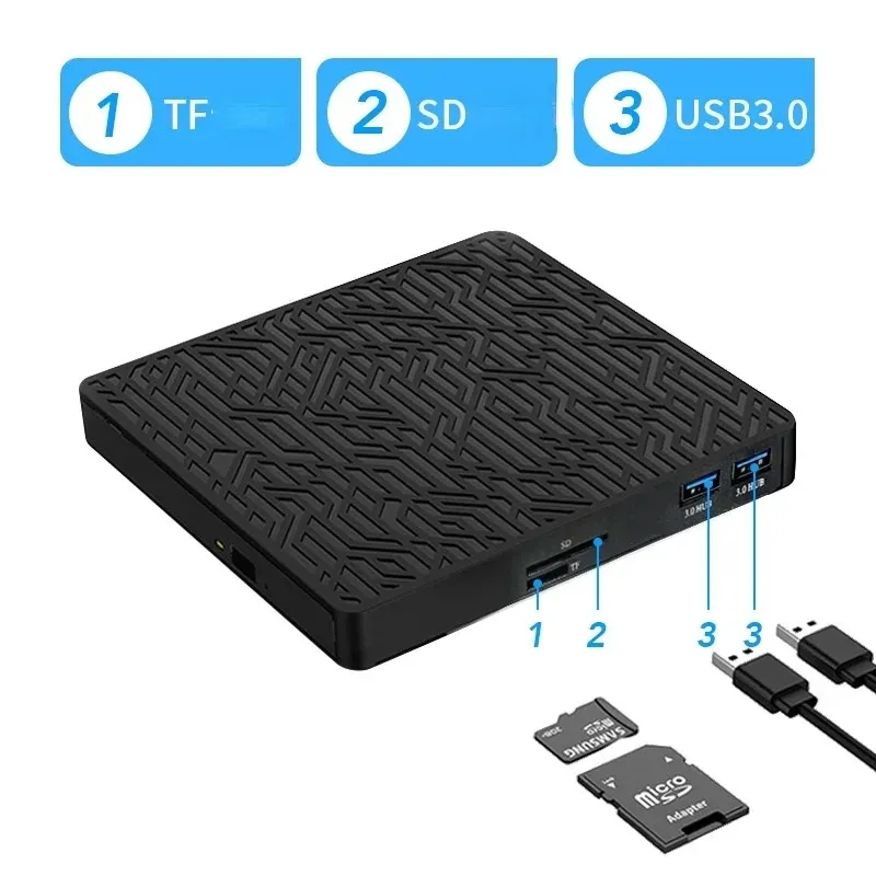 Slim USB 3.0 External Optical Drive: High-Speed CD/DVD Reader/Writer ...