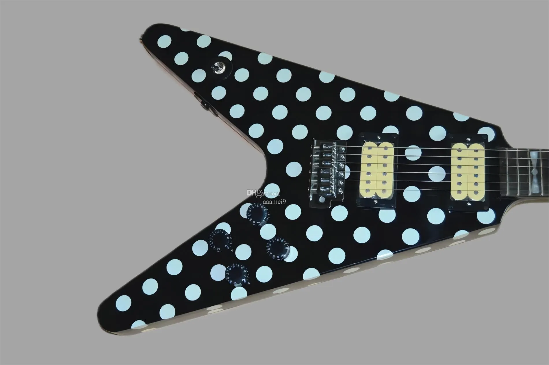Randy Rhoads Signature Flying V Warlock Electric Guitar With Polka Dot ...