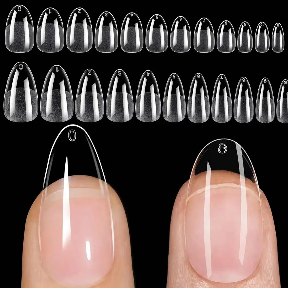 Short Almond Oval False Nail Tips - Full Cover, Easy Application - Shop ...