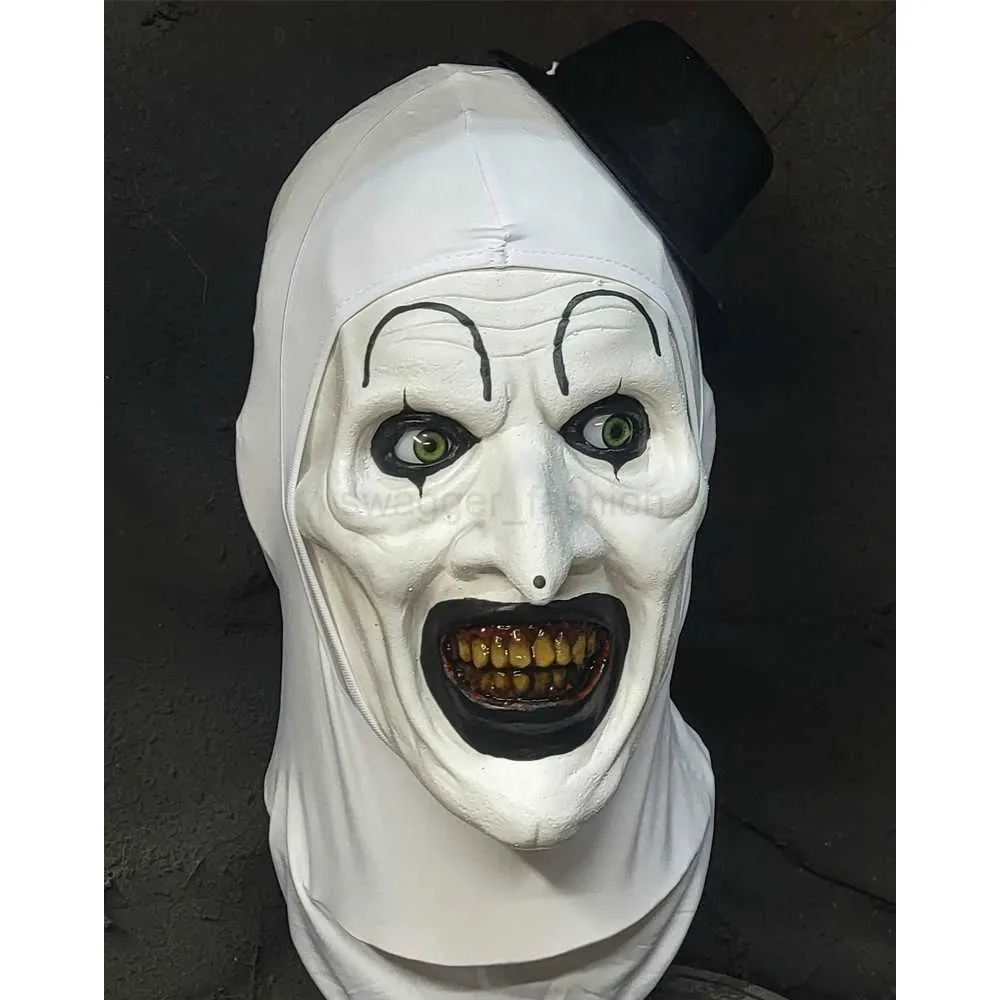 Creepy Terrifier Art Clown Joker Face Mask Latex Helmet For Halloween ...