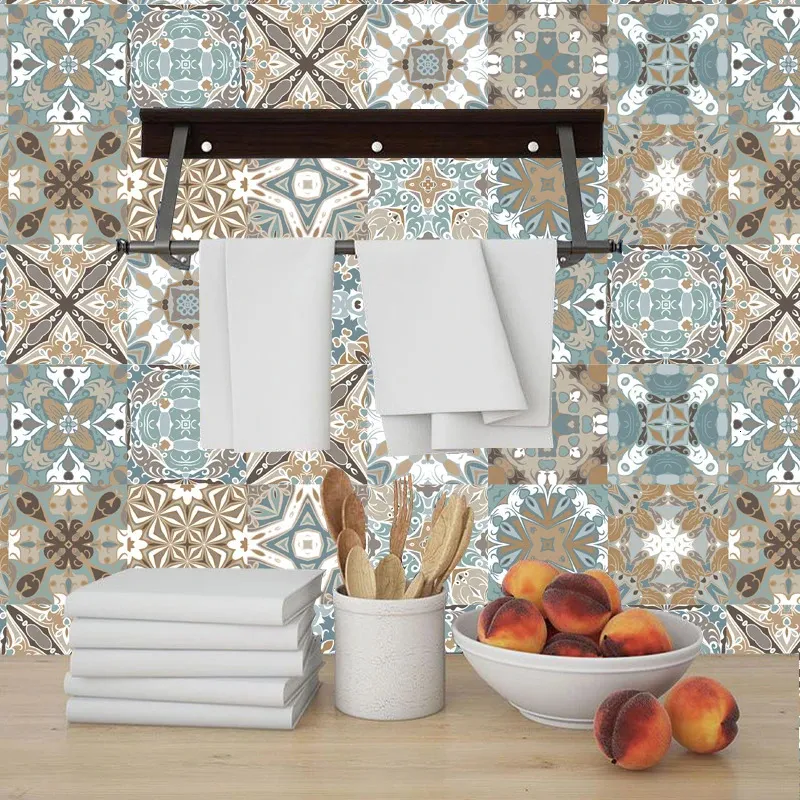 Waterproof Self Adhesive Vinyl Wall Moroccan Tiles Kitchens Sticker For ...