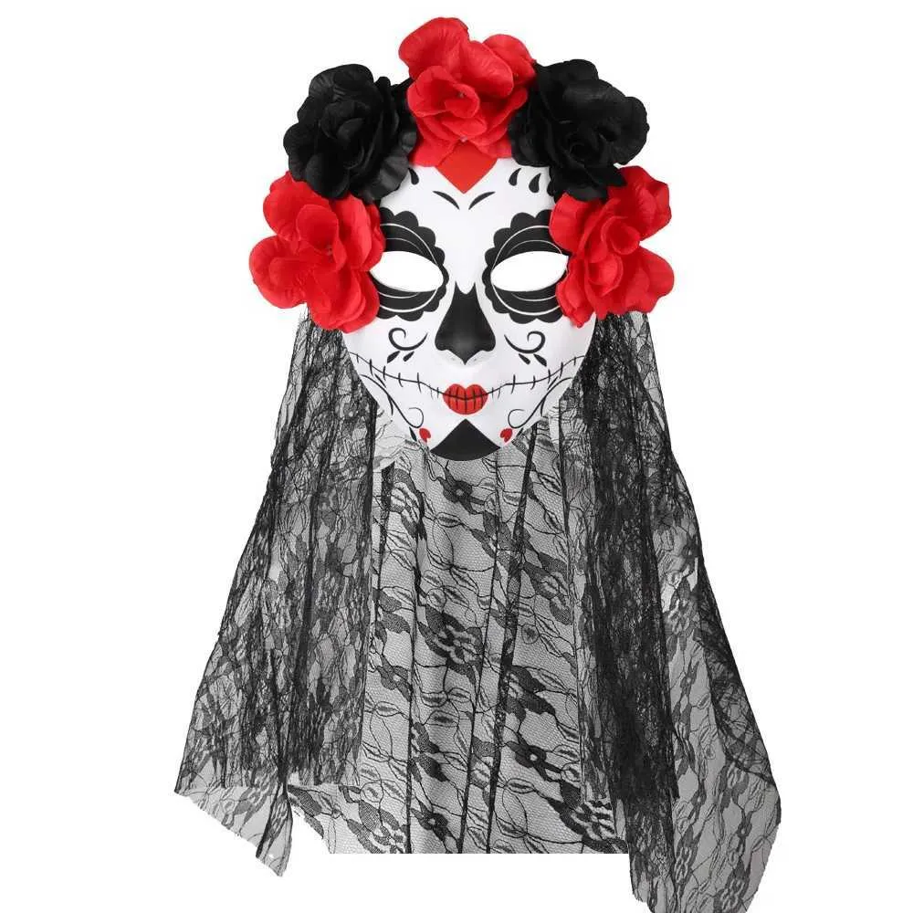 Ghost Bride Day of the Dead Masquerade non rebreather mask for Adults ...