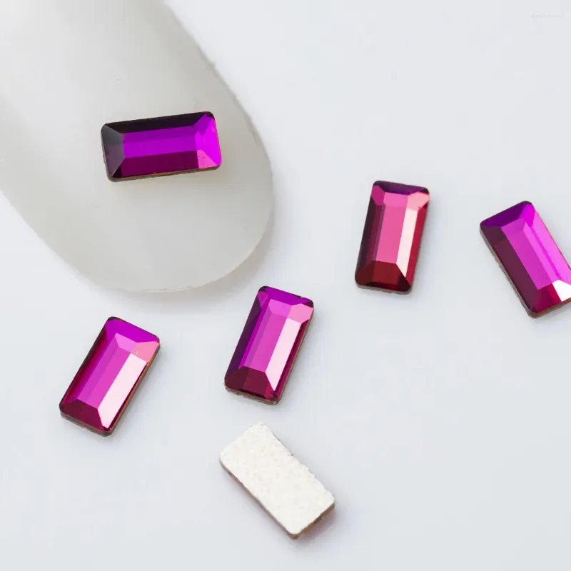 Fuchsia Rectangle Nail Rhinestones - 2.5x5mm 3D Nail Art Gems, Stickers ...