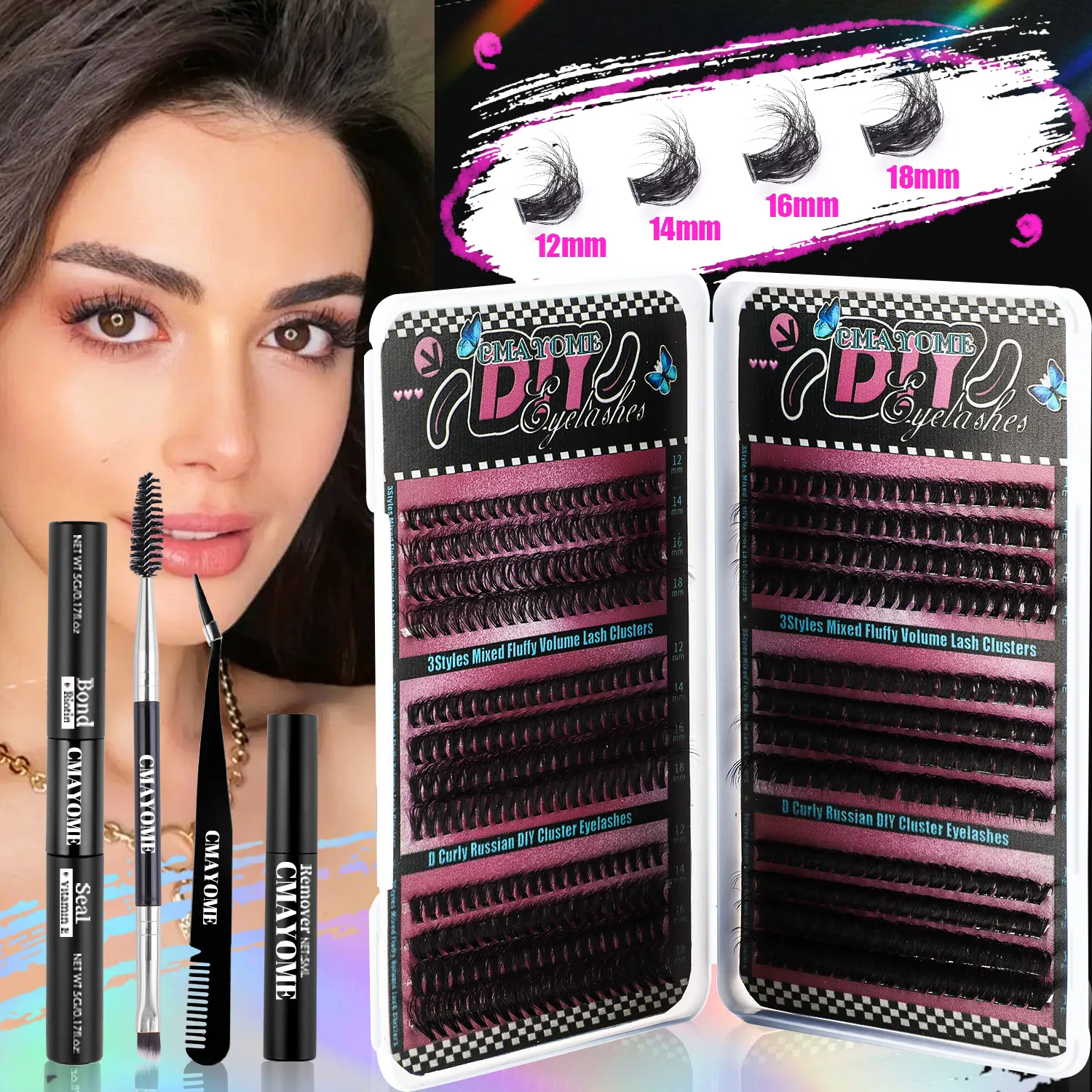 DIY Eyelash Extensions Thick Fluffy Individual Eyelashes Handmade ...