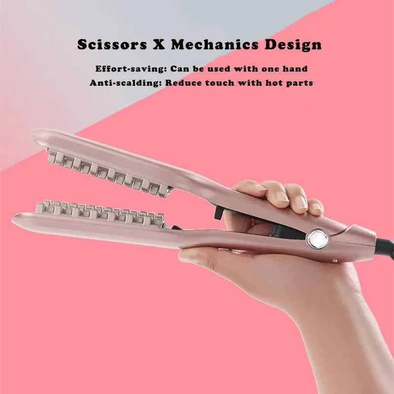 Volumizing Hair Crimper Iron for Fluffy Waves & Texture - Tiny Curling ...