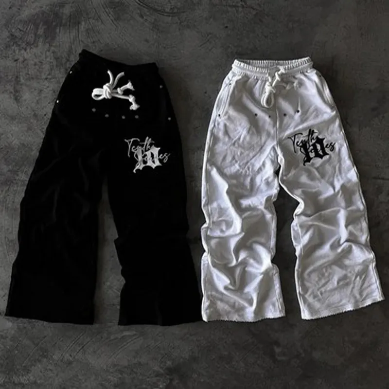 Men's Baggy Sweatpants Cotton Blend Double Layer Design Elastic Waist ...