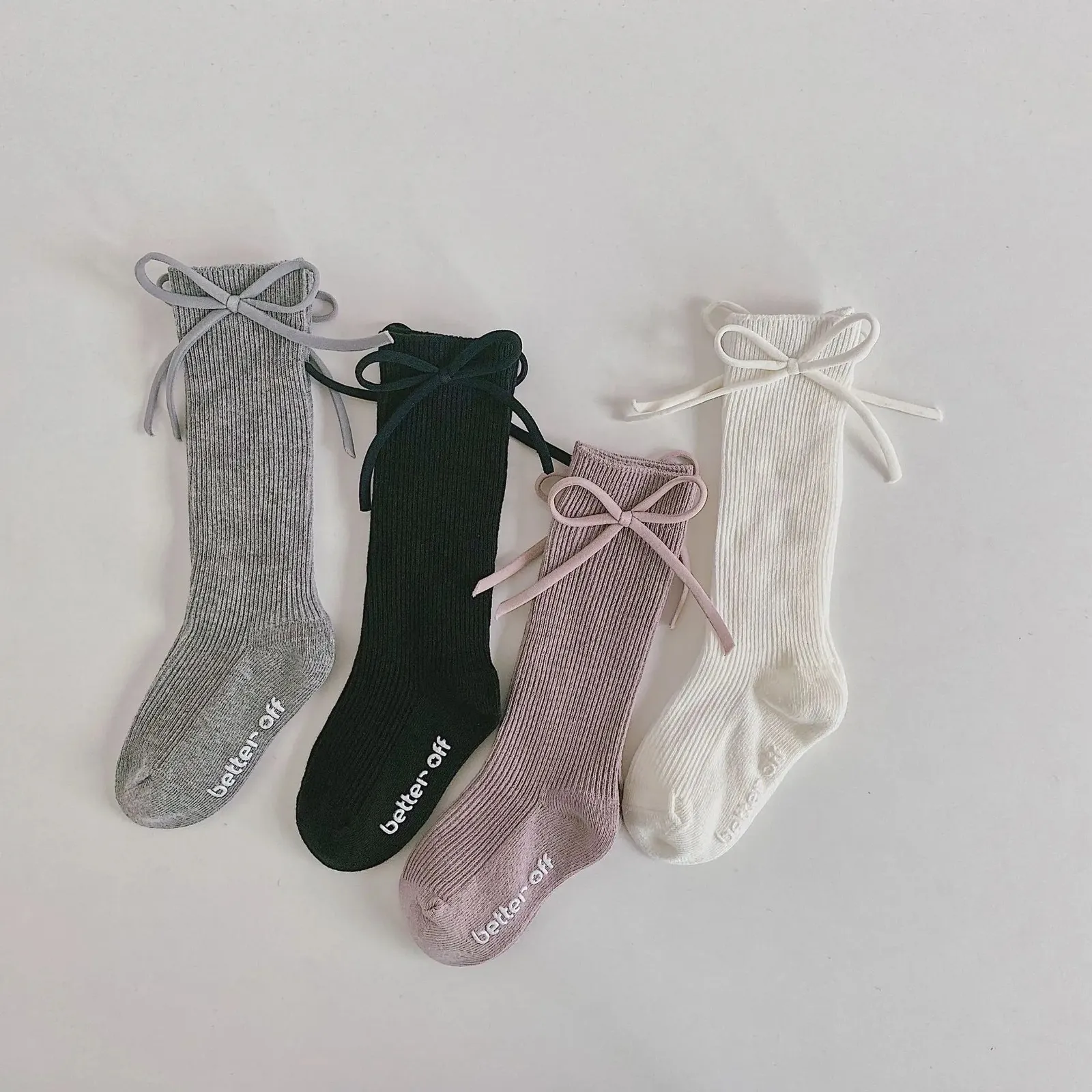Girls Knee High Socks with Bows - Premium Quality, Non-Slip Baby Socks ...
