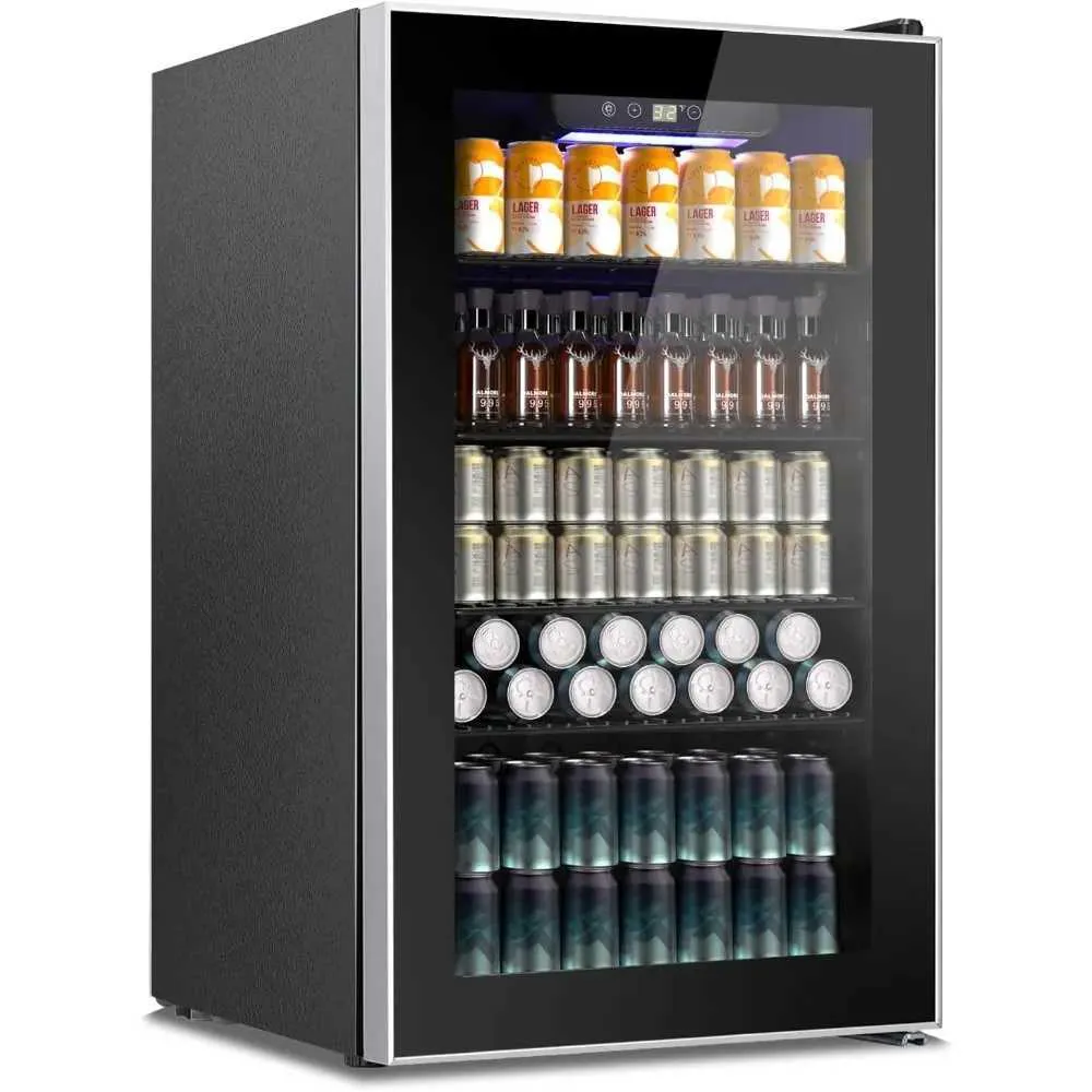 130 Can Beverage Refrigerator - Mini Fridge Cooler with Digital Temp ...