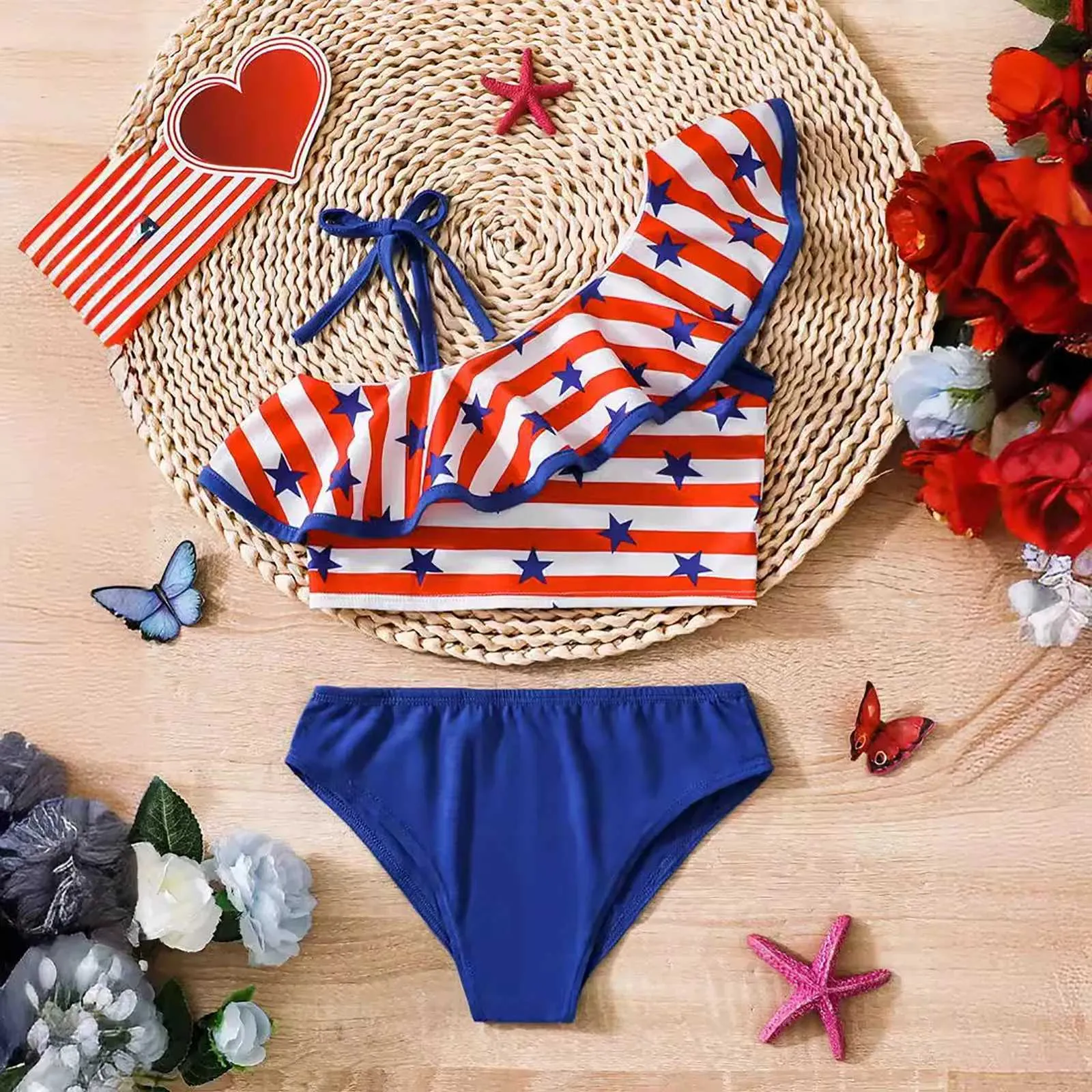 DHgate.com:Toddler 2-Piece Bathing Suit Girls Flag Star Beach Swimsuit ...