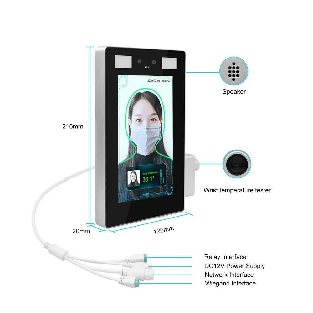 7-Inch Facial Recognition System with Wrist Temperature Detection - Non ...