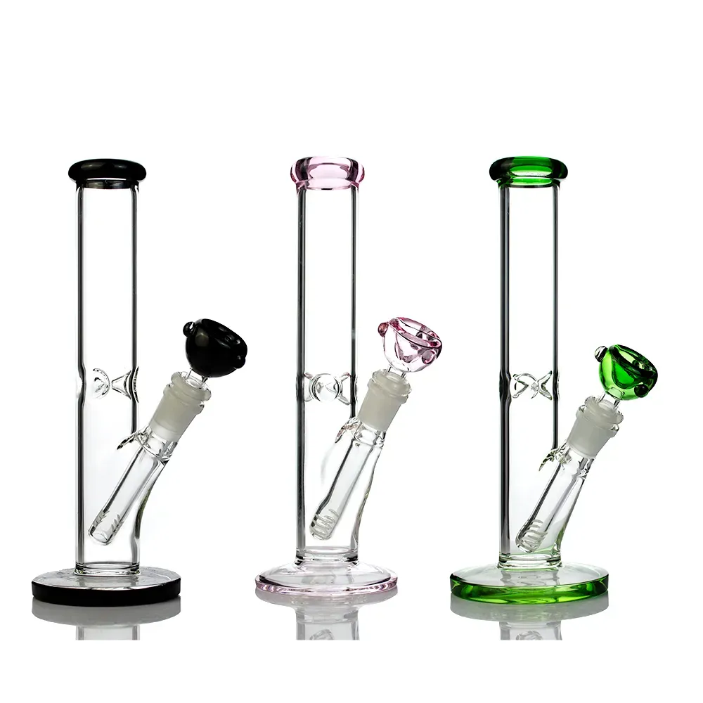 10 Inch Glass Water Bong Hookah Pink Dab Oil Rig Bubbler Tall Thick ...