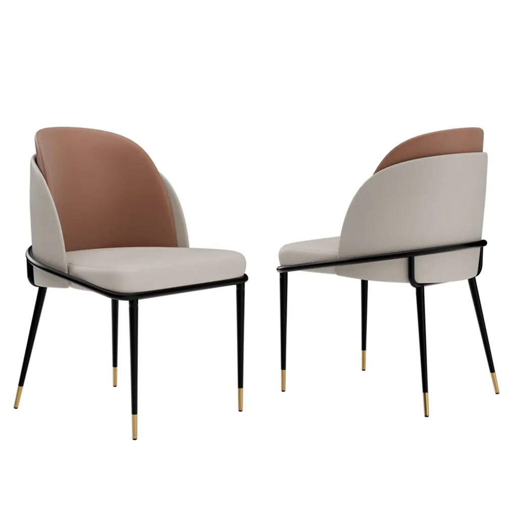 WISFOR 2 Pack Modern Lounge Lovers Dining Chairs With Microfiber ...