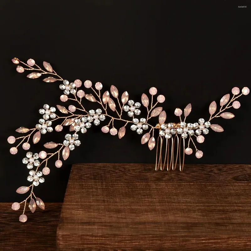 Bridal Hair Comb - Handmade Rhinestone Floral Side Comb for Wedding ...