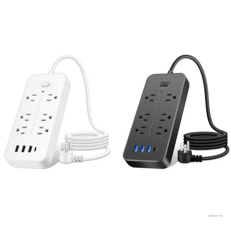 Multifunctional Power Strip with USB - 6 AC Outlets, 3 USB Ports, 1.2m ...