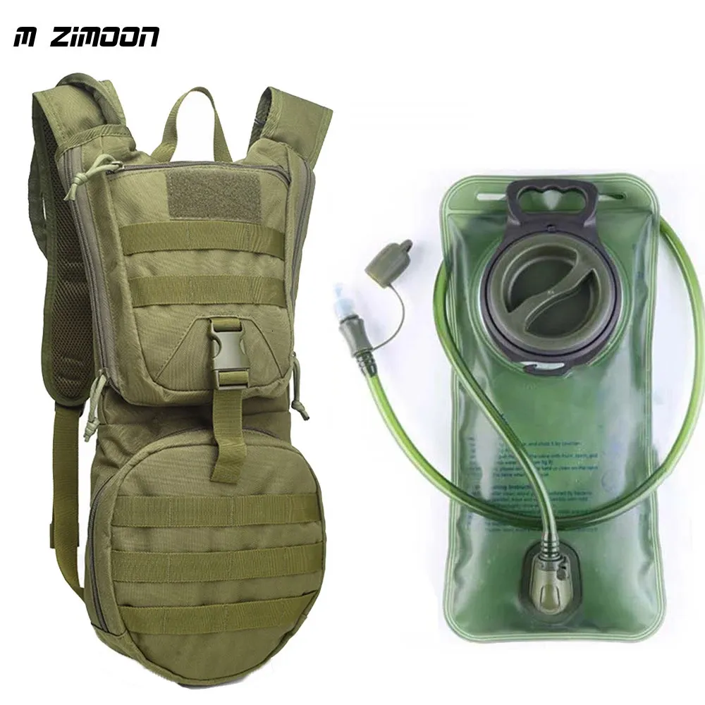 Tactical Molle Hydration Backpack For Outdoor Zipline Water Bladder ...