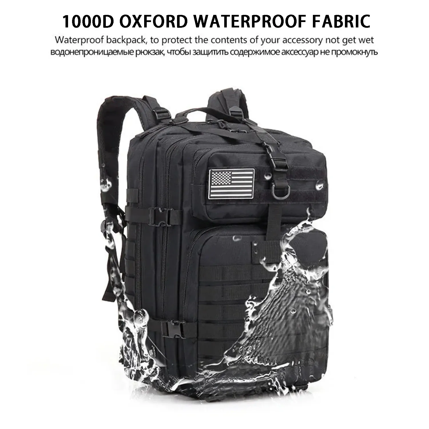 50L Large Tactical Backpack For Men Military Molle Waterproof Backpack ...