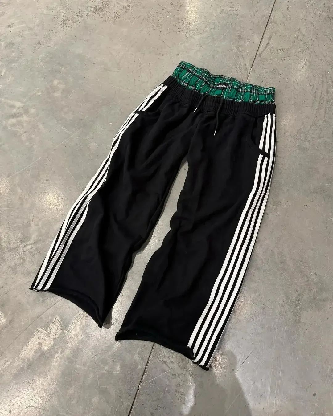Y2K Retro Harajuku Pantaloni Sportivi A Strisce Di Moda Tubo A Tempo ...