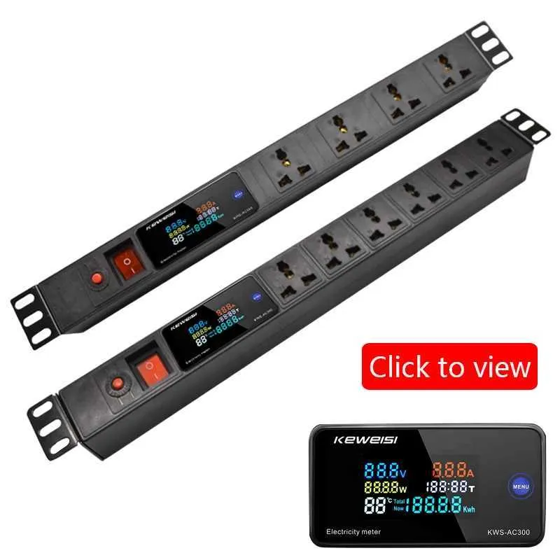 Power Cable Plug 19 Inch Rack Mounted PDU Power Board 4/6 Way Universal ...