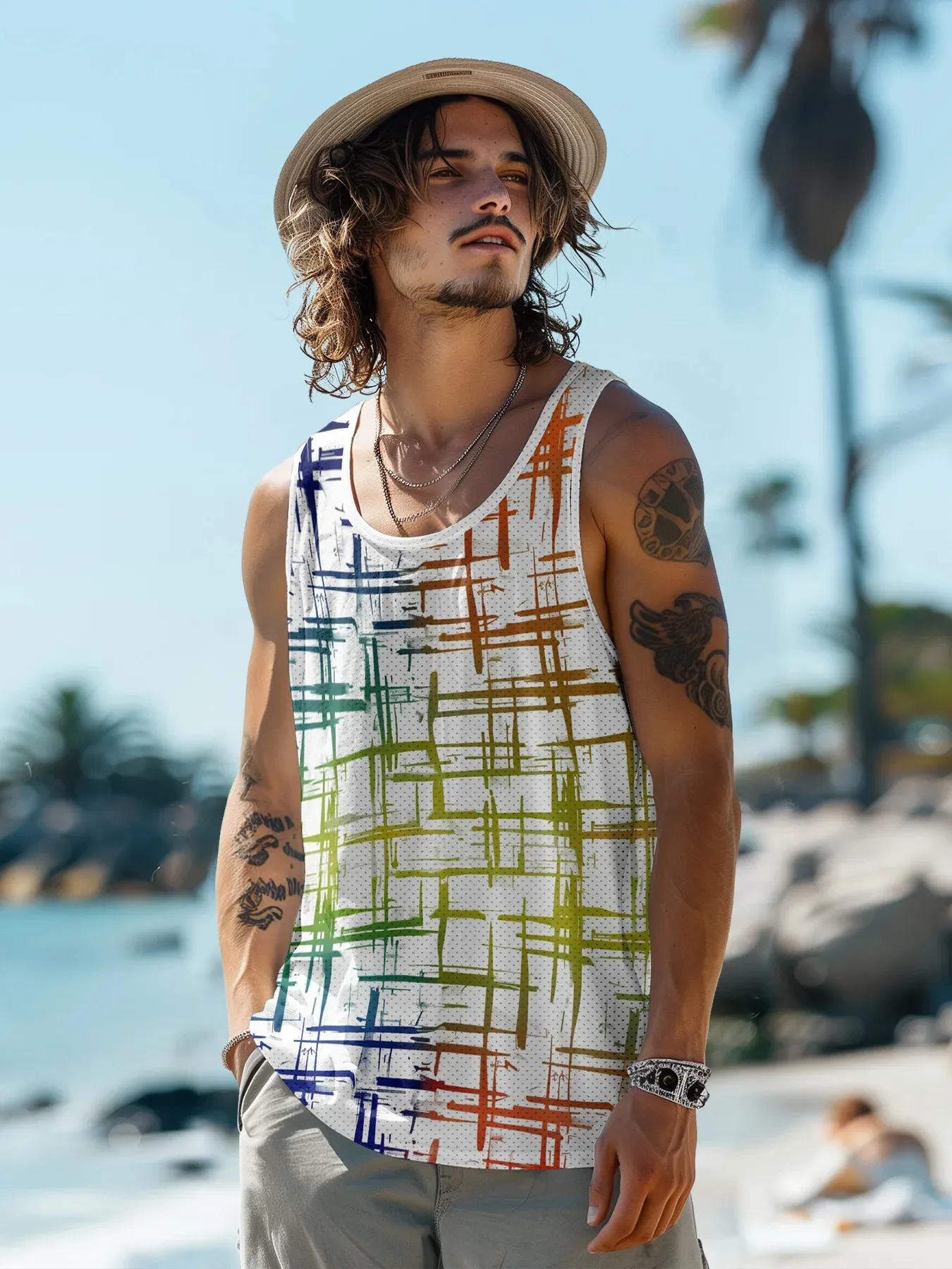 High Quality Mens Gym Mens Sleeveless Tops With 3D Printed Design For ...