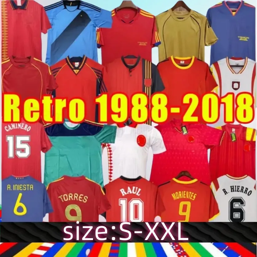 2024 Retro Soccer Jerseys Spain Football Shirt RAUL XAVI Hierro LUIS ...