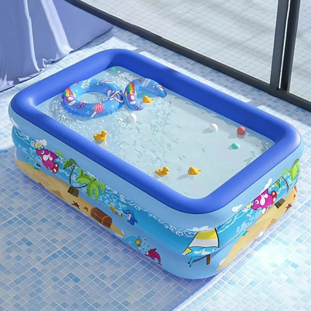 Inflatable Pool: Rectangular Family Pools For Summer Fun 120cm Deep ...