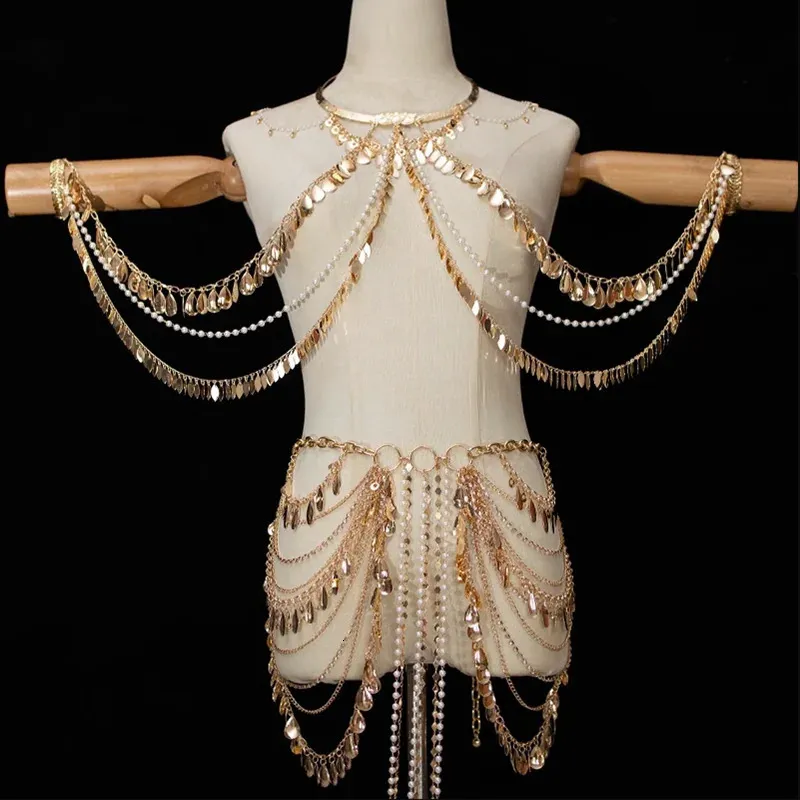 Vintage Tassel Body Chain - Ethnic Dance Waist Jewelry, Alloy Body ...