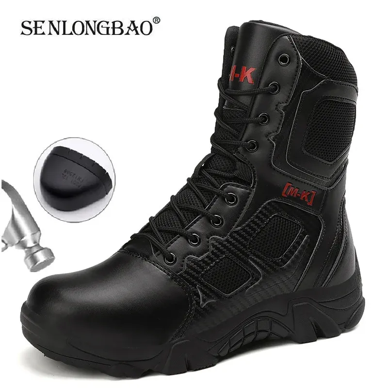 Men's Steel Toe Waterproof Work Boots - Anti-Smashing Safety Shoes for ...