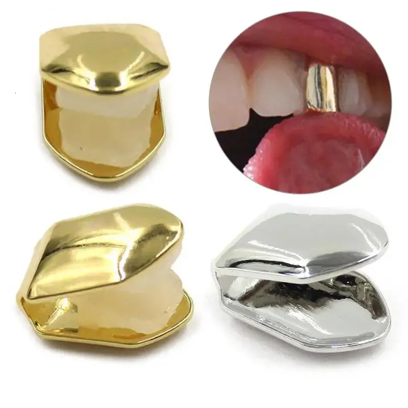 Gold Plated Single Tooth Caps Hip Hop Grills For Teeth Rapper Party ...