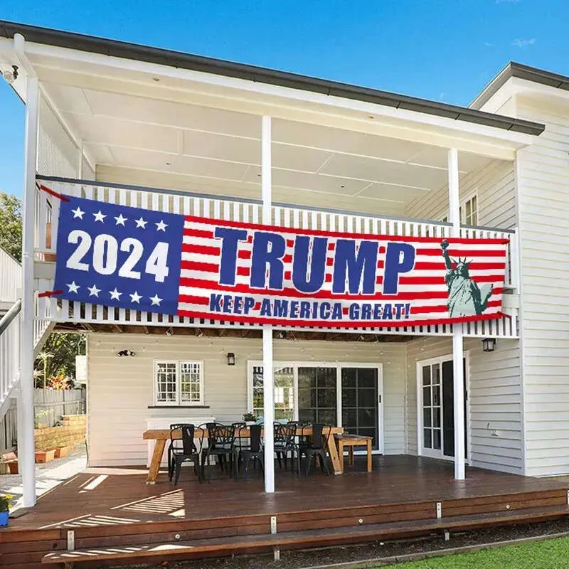 Donald Trump 2024 Outdoor Courtyard Banner Flag 200x45cm Take America ...