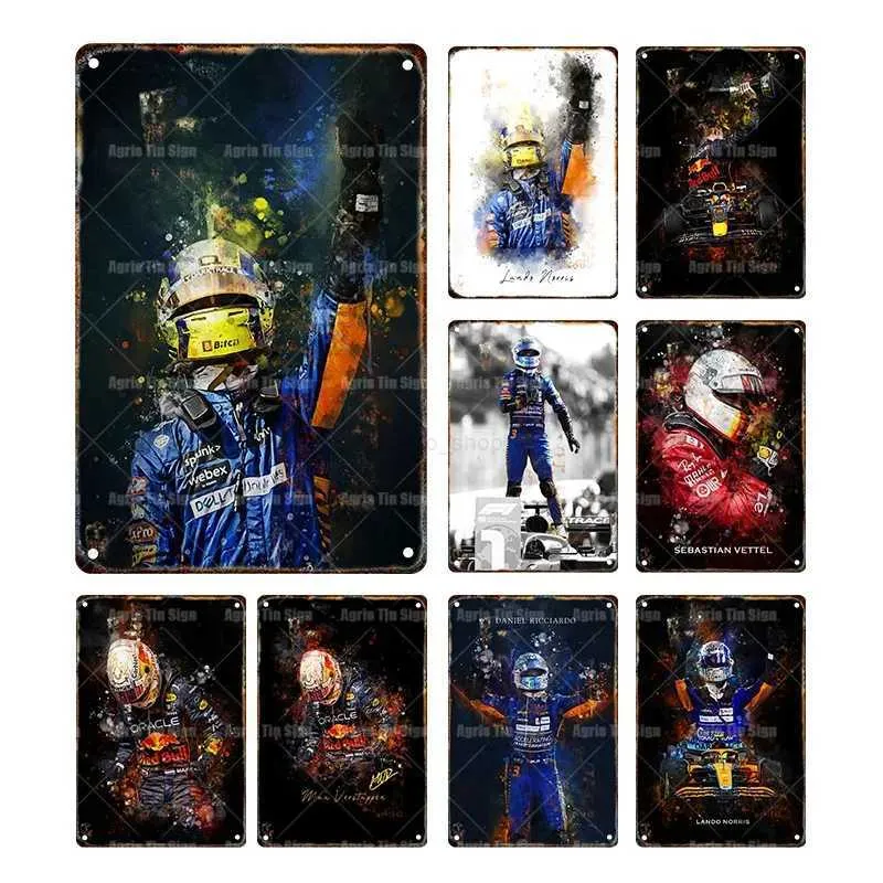 Vintage Car Racing Poster Metal Plaque Sign: Watercolor Route Wall ...