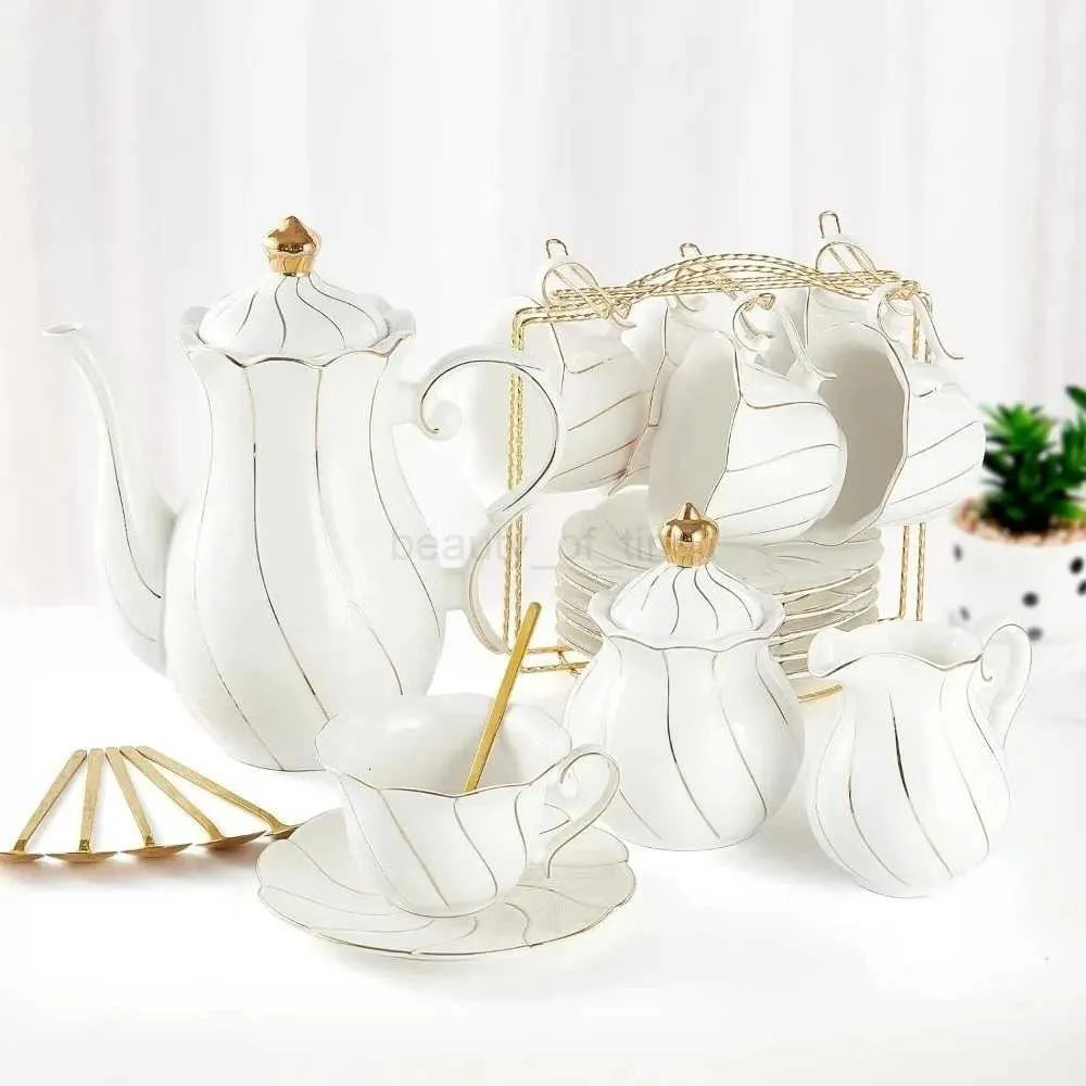 Luxury Porcelain Tea Set With Gold Trim English Tea And Coffee Cup ...