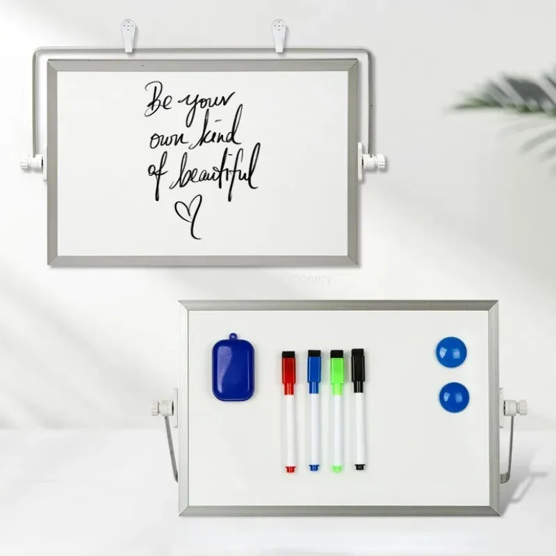 Portable Double-Sided Mini Whiteboard with Stand - Desktop Magnetic ...
