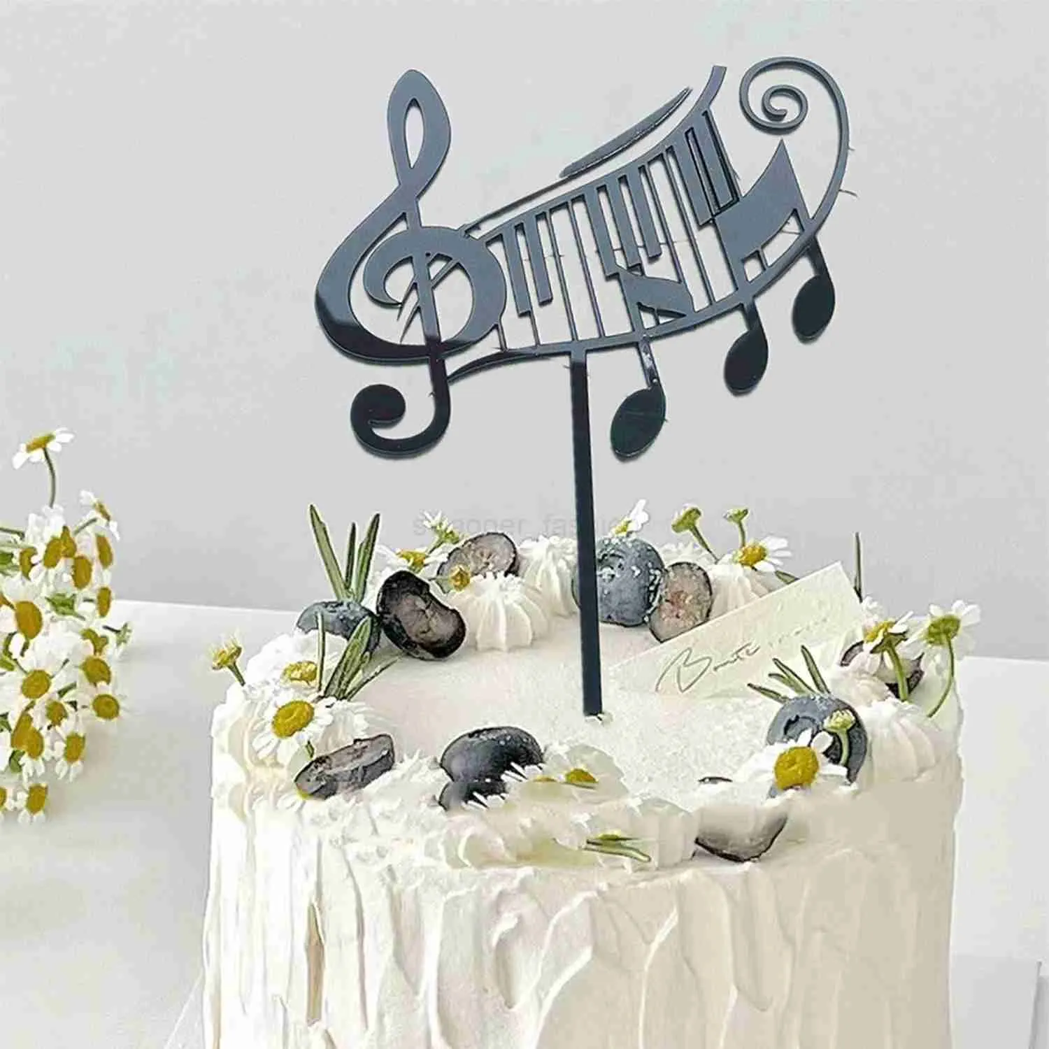 Piano Music Theme Acrylic Cake Topper Musical Notes Happy Birthday ...
