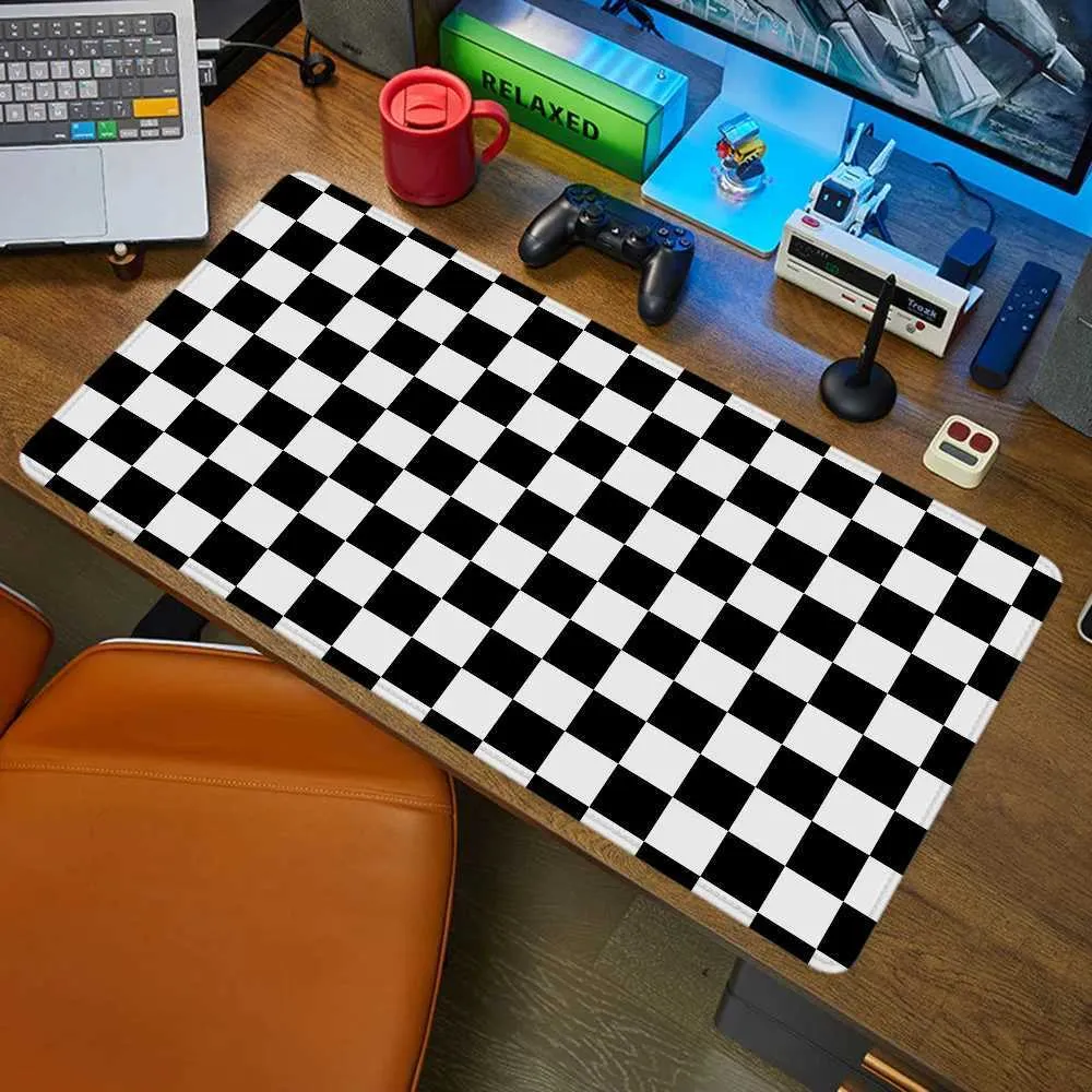 XXL Gaming Mouse Pad - 900x400 Large Computer Desk Mat, Checkerboard ...