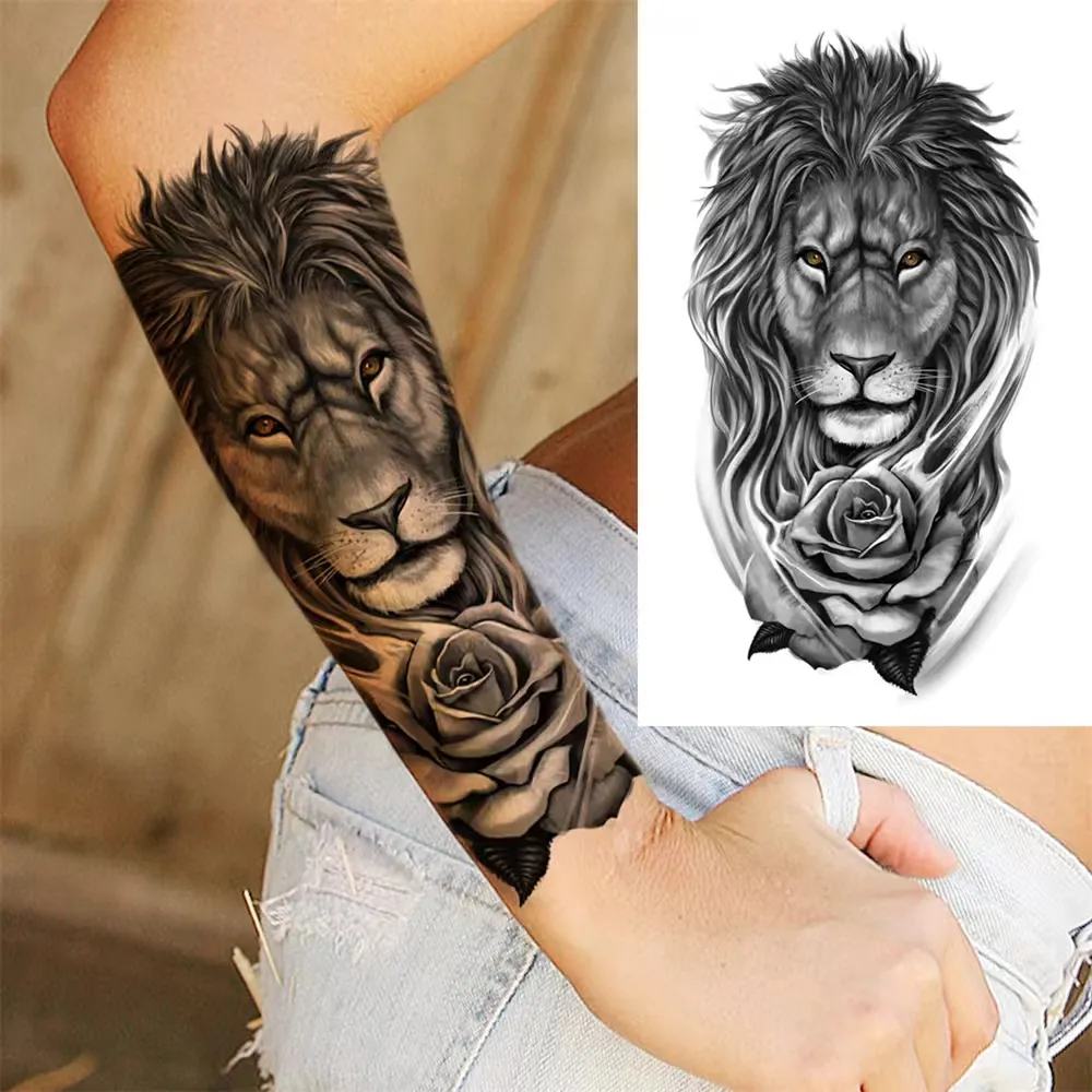 Realistic Black Pirate Ship Wolf Temporary Tattoo For Women And Men ...