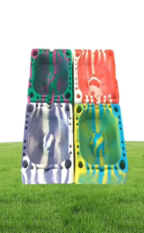 Square Silicone Ashtray Unbreakable Cigarette Tray Dab Station Heat ...