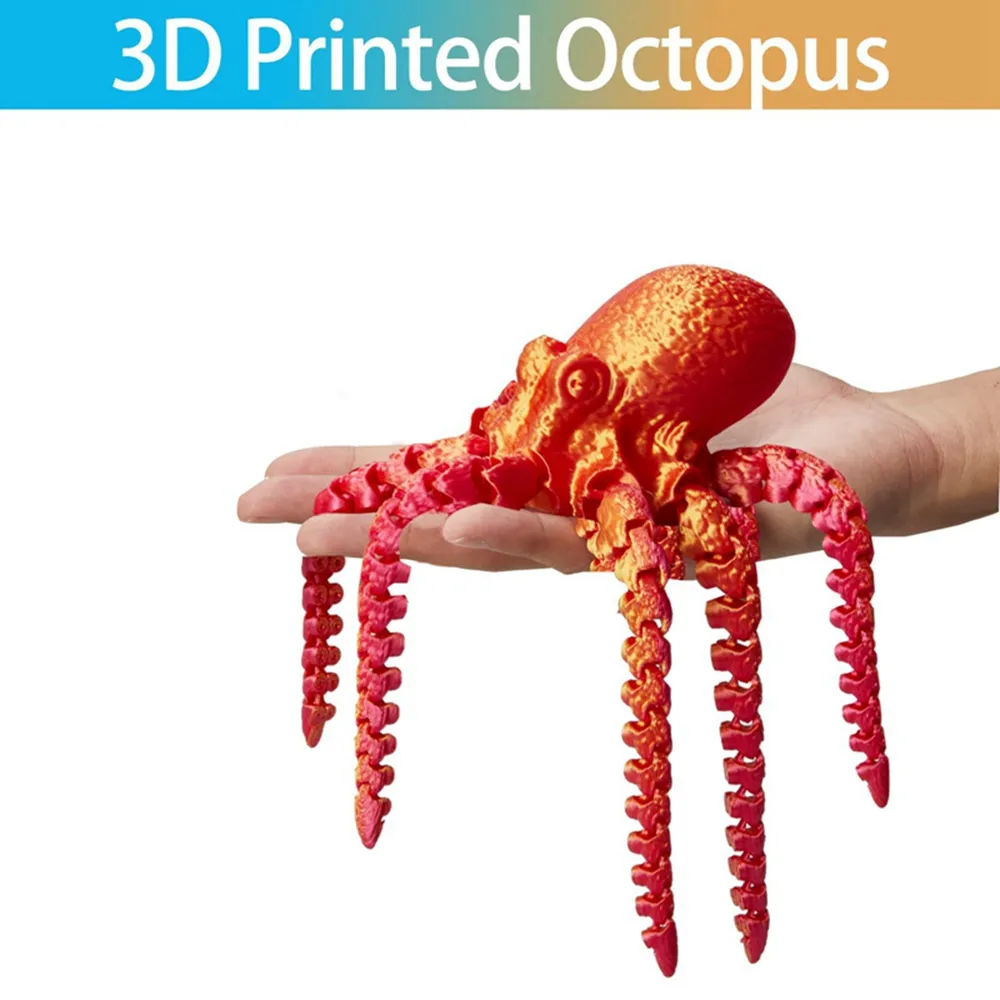 3D Printed Octopus Movable Joint Toy Octopus Collectible Octopus Tank ...