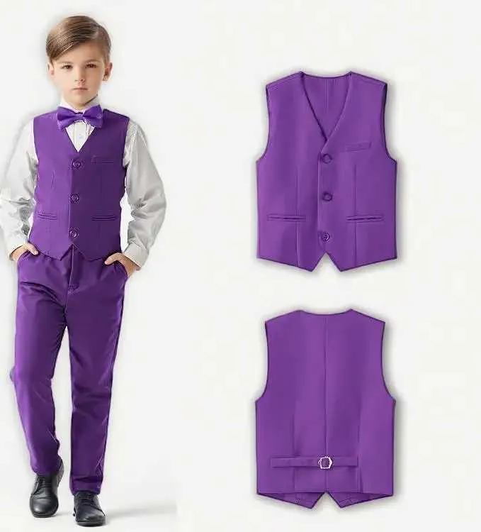 Purple Dress Suit for Boys - Solid Color Formal Outfit Set, Perfect for ...