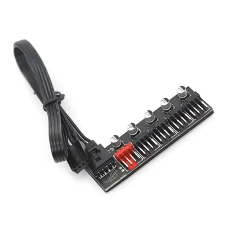 5-Port PC Fan Hub: 4-Pin PWM Fan Connector Splitter & Speed Controller ...