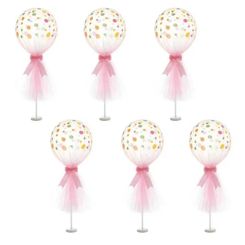 6-Piece Tabletop Balloon Stand Set - Perfect for Birthday, Wedding ...