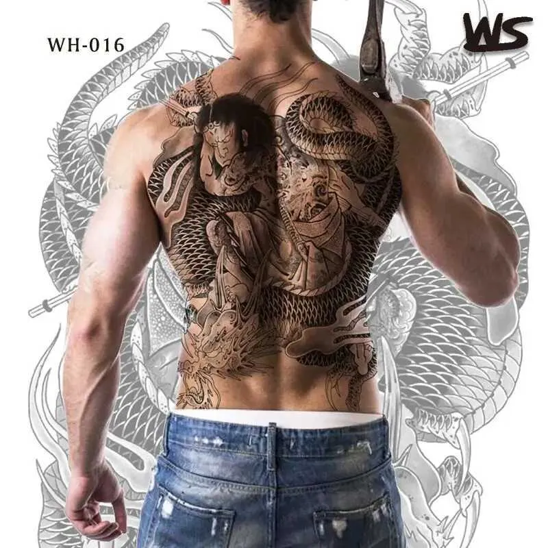 Mens Tattoo Dragon Lion King Tribal Large Temporary... From Swagger ...