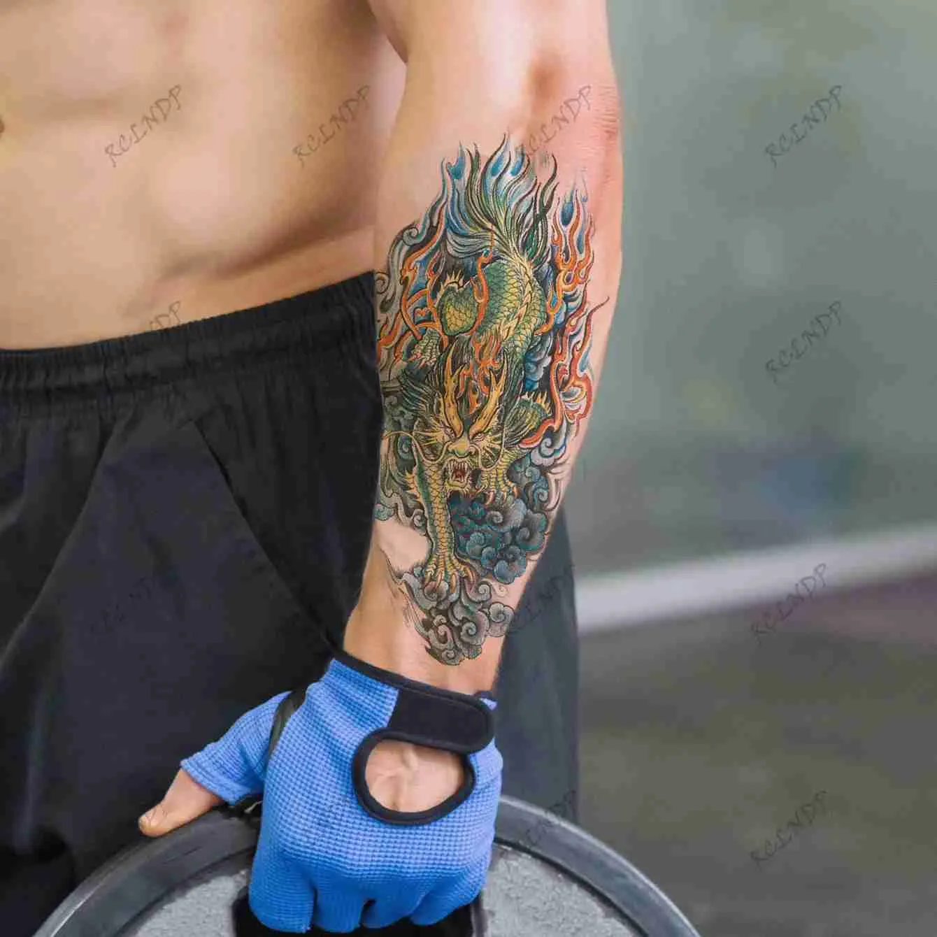 Kylin Cloud Pattern Waterproof Tattoo Prinker Sticker For Men And Women ...