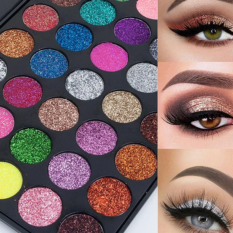 Shimmer Eye Shadows Palette Glitter Metallic Eyeshadow Set, Diamond ...