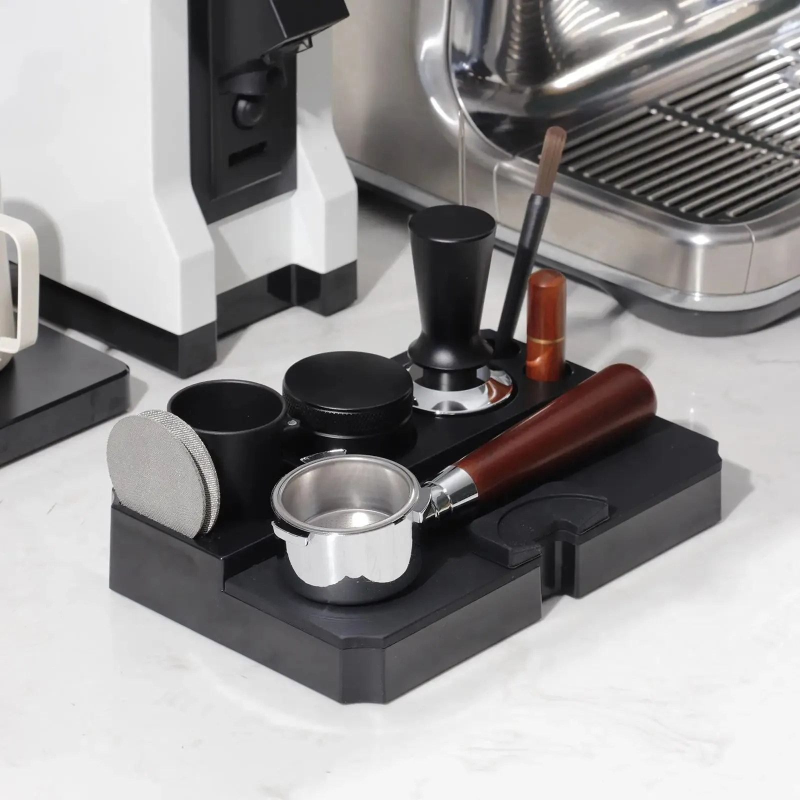 Premium Espresso Tamper Station: Anti-Slip Mat & Holder for Baristas ...