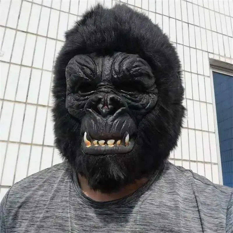 King Kong Gorilla Mask Latex Animal Halloween Costume Mask For Adults ...