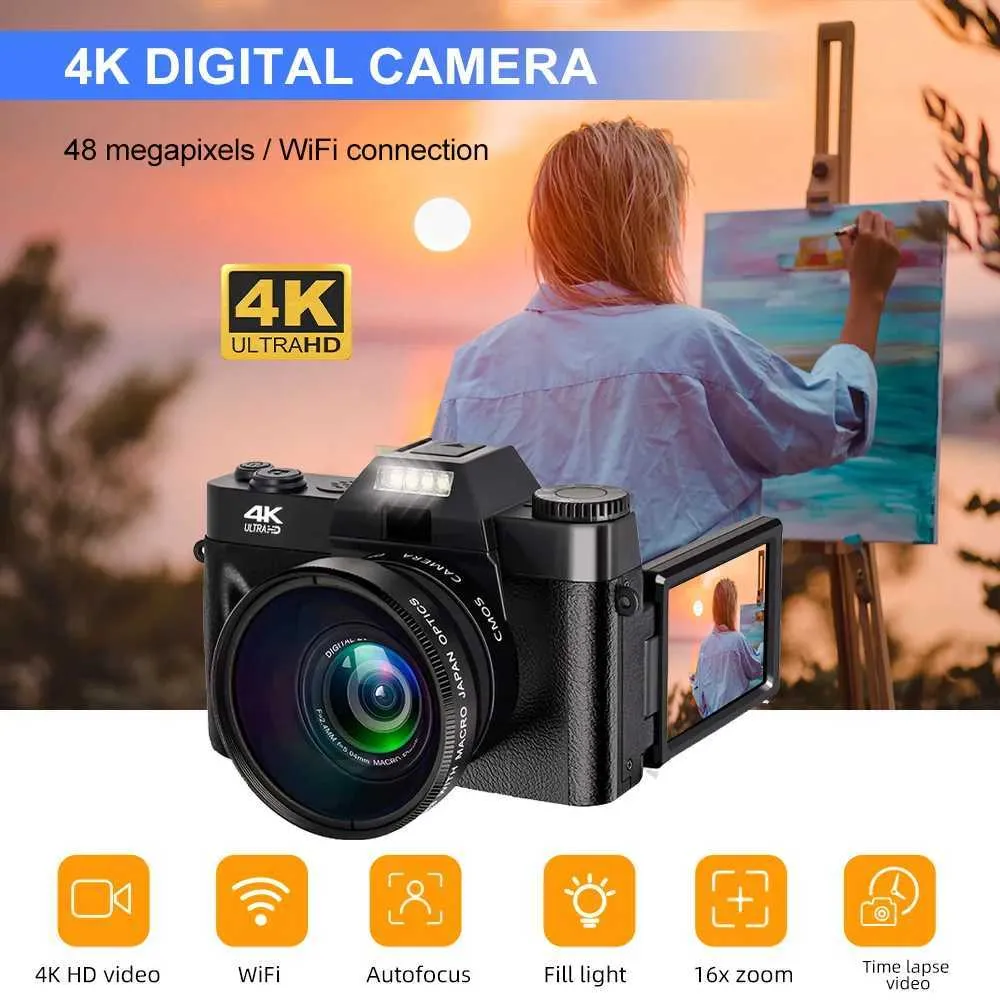 4K Digital Camera - 48MP Vlogging Camera with 16X Zoom, 3 Flip Screen ...