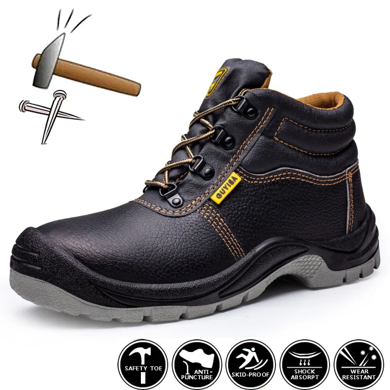 DHgate.com:Waterproof Safety Boots Men Steel Toe Work Shoes Anti Smash ...